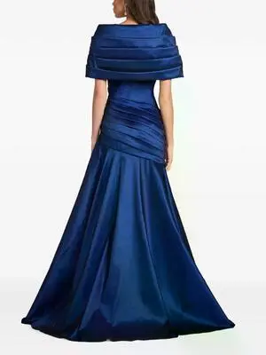 Tadashi Shoji Pleated Off-shoulder Maxi Gown