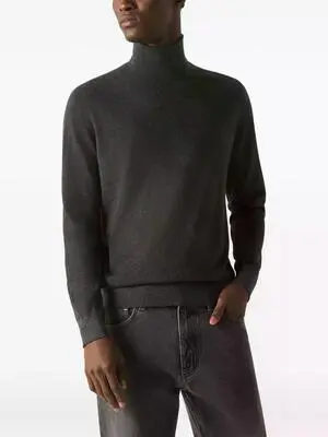 Zegna Dark Mélange Cashseta Turtleneck Sweater