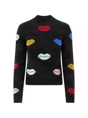 FIORUCCI Lips-intarsia Long-sleeve Sweater