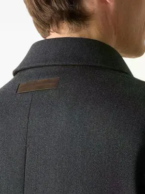 Zegna Black Mélange Wool And Cashmere Trench Coat