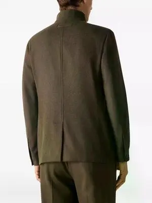 Zegna Dark Olive Green Multimélange Oasi Cashmere Ii Conte Jacket