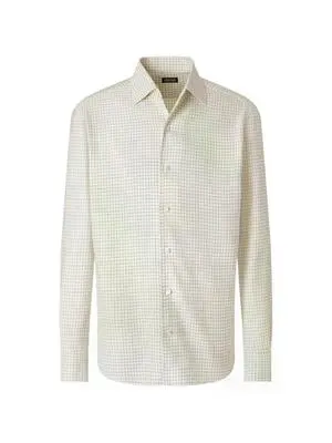 Zegna Check-pattern Silk Shirt - White