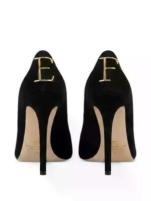 Elisabetta Franchi Suede Pump With Logo Detail