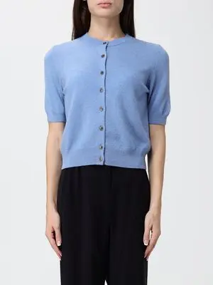 LISA YANG Short-sleeved 100% Cashmere Crewneck Cardigan