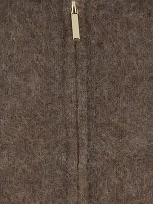 Max Mara Knitted Yak Zip-up Hoodie With Dropped Shoulders