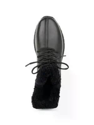 LINDA BAUMANN Shearling-trim Lace-up Sneakers
