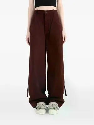 ANN DEMEULEMEESTER Kristel Strap-detail Wide-leg Trousers - Red