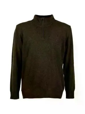 BROOKSFIELD Quarter-zip Knitted Sweater - Green