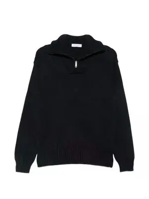 DANIELE FIESOLI Ribbed-knit Half-zip Sweater - Blue