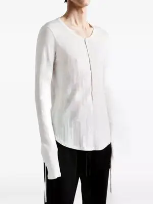 ANN DEMEULEMEESTER Hamar Ribbed-knit Long-sleeve T-shirt