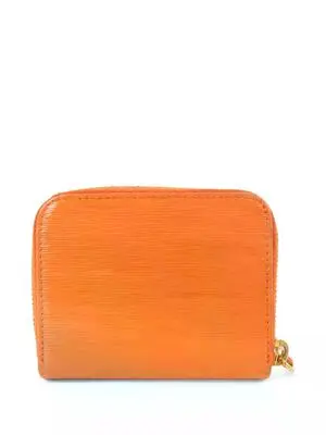 Prada Logo-plaque Zip-around Card Case - Orange