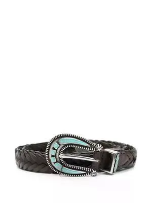 ALBERTO LUTI Braided Leather Belt - Brown