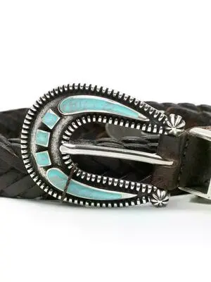ALBERTO LUTI Braided Leather Belt