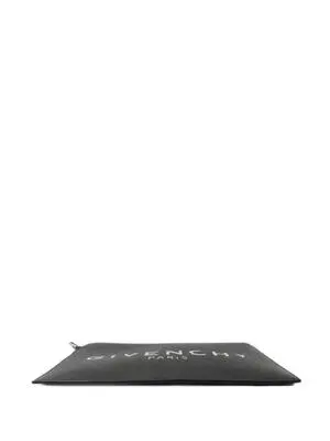 Givenchy Logo-print Leather Clutch Bag - Black