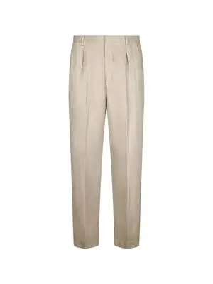 CELLAR DOOR Pleated Tapered-leg Trousers - Neutrals