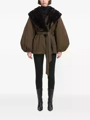 Magda Butrym Faux-fur Collar Belted Jacket