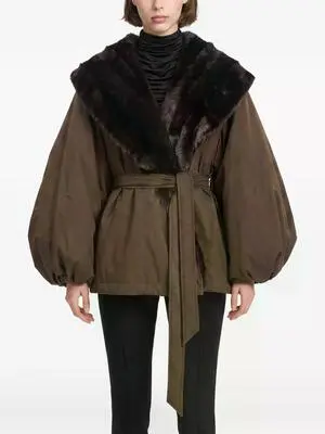 Magda Butrym Faux-fur Collar Belted Jacket