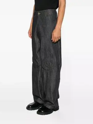 HOUSE OF ERRORS Eye-patchwork Wide-leg Jeans
