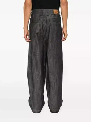 HOUSE OF ERRORS Eye-patchwork Wide-leg Jeans
