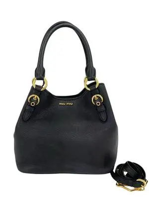 Miu Miu 2010-2026 Leather Satchel - Black
