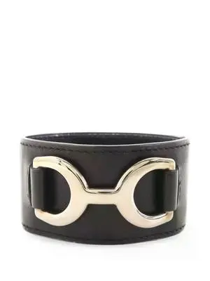 Hermès 2004 Pavane Leather Bracelet - Silver