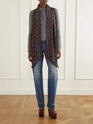 Chloé Folk Floral-printed Silk-crepe Scarf