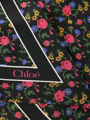 Chloé Folk Floral-printed Silk-crepe Scarf