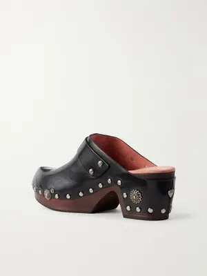 Chloé Talis Embellished Leather Clogs