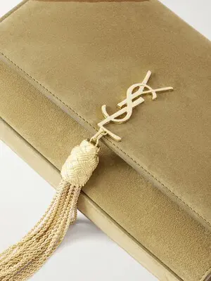 Saint Laurent Kate Tassel Embellished Suede Shoulder Bag