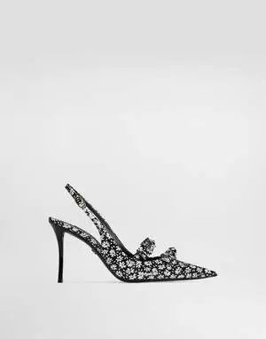 Dolce & Gabbana Floral-print Calfskin Slingback Collection Leather - Multicolor
