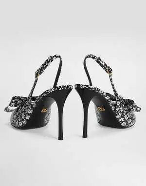 Dolce & Gabbana Floral-print Calfskin Slingback Collection Leather - Multicolor