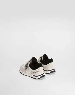 Dolce & Gabbana Mesh And Split Calfskin Sneakers Black