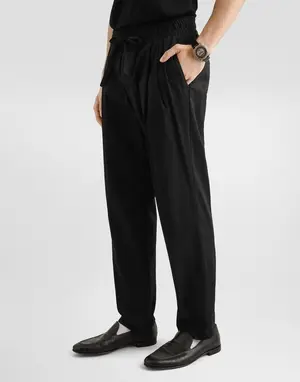 Dolce & Gabbana Cotton Gabardine Jogging Trousers Pants And Shorts - Black