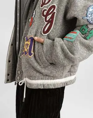 Dolce & Gabbana Fleece Bomber Jacket Coats And Jackets Gray