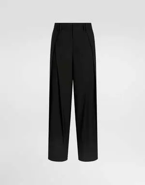 Dolce & Gabbana Wool Panama Trousers Pants And Shorts - Black