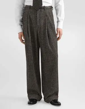 Dolce & Gabbana Striped Wool Blend Trousers Pants And Shorts - Multicolor