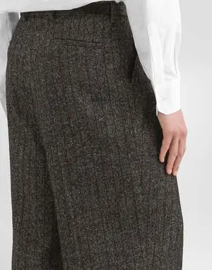 Dolce & Gabbana Striped Wool Blend Trousers Pants And Shorts - Multicolor