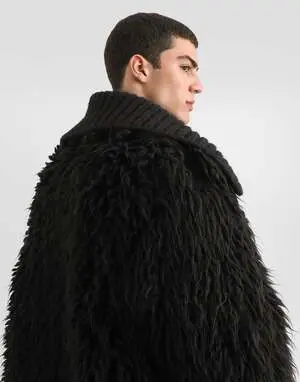 Dolce & Gabbana Fur-effect Knit Cardigan Sweaters And Cardigans