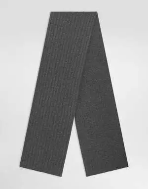 Dolce & Gabbana Cashmere Knit Scarf Scarves And Silks - Grey