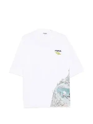 HOUSE OF ERRORS Graphic-print High-neck T-shirt - White