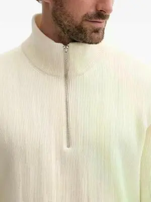 Lindbergh Ribbed Quarter-zip Sweater - Neutrals