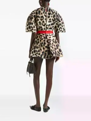 Givenchy Cocoon Mini Dress In Leopard Jacquard