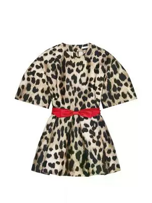 Givenchy Cocoon Mini Dress In Leopard Jacquard