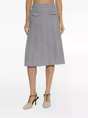Munthe Vironicae Pleated Midi Skirt - Grey