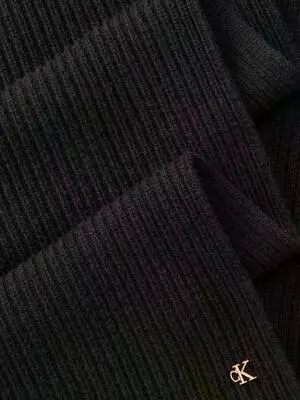 Calvin Klein Ribbed-knit Logo-plaque Scarf