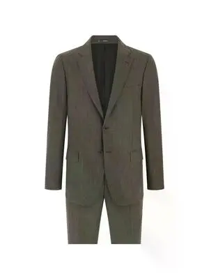 Boggi Milano Suit Herringbone In Wool Cashmere - Brown