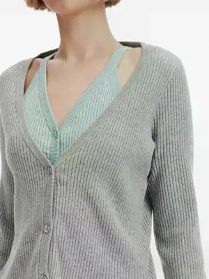 B+AB Ribbed-knit Layered Cardigan