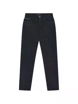 Boggi Milano Jeans In Dark Selvedge Cotton Denim - Blue