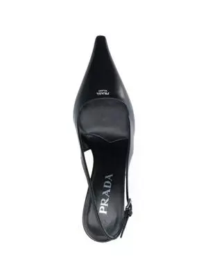 Prada Brushed Leather Slingback Pumps