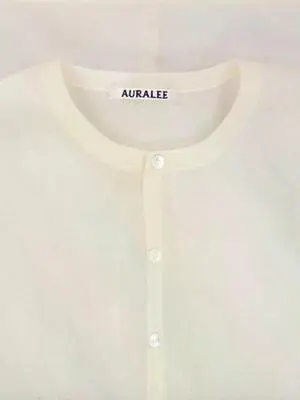 Auralee Button-up Crew-neck Top